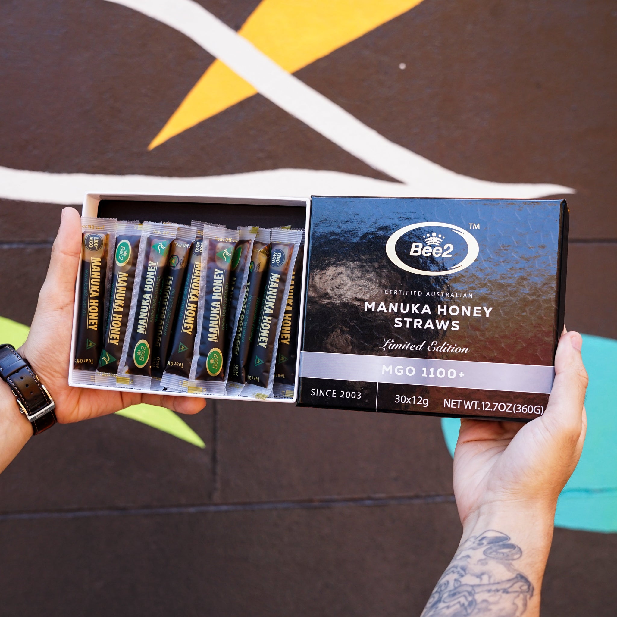 Bee2 Australian Manuka Honey Straws MGO 1100+ (30 x Honey Sachets)