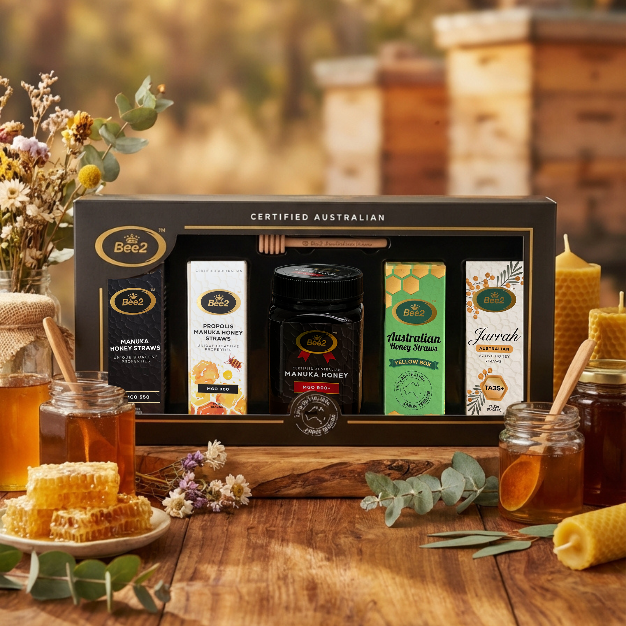 Signature Manuka Honey Set - 900+ MGO Australian Manuka, Jarrah TA35 ...